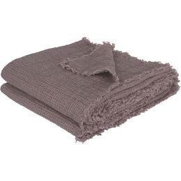 Wohndecke ZOEPPRITZ1828, B:130cm L:180cm, braun, Leinen, Wohndecken, "Honeybee", Leinenplaid im Waffelpique