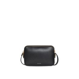 Calvin Klein Damen Mini Bag "FOIL LOGO ELONGATED CAMERA BAG", schwarz, Lederimitat, unifarben, Taschen, Schultertasche, kleine Damen-Umh&auml;ngetasche in