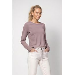 monari Damen Langarmshirt "Shirt Basic Schmuck", lila, Gr. 42, unifarben, Web, Obermaterial: 100% Baumwolle, Shirts, Regular fit mit