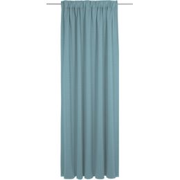 Vorhang Adam, B:142cm H:315cm, blau, Baumwolle (Bio-Baumwolle), Wohnzimmer, Gardinen, "Uni Collection, Made in Germany", Blickdichter aus 100%