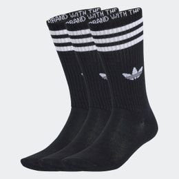 Damen Sportsocken "3-STREIFEN HIGH CREW, 3 PAAR", adidas originals, Gr. S, schwarz, Obermaterial: 51% Baumwolle, 46% Polyester, 2% Elasthan, 1%