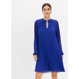 bonprix Damen Minikleid, blau, festlich, Gr. 48, Obermaterial: 100% Polyester. Futter: 100% Polyester, Kleider, f&uuml;r Damen, aus Chiffon, mit Plissee,