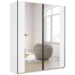 Schwebet&uuml;renschrank Rauch, B:175cm H:210cm T:59cm, wei&szlig;, Holzwerkstoff, Schr&auml;nke, "Kleiderschrank Dreht&uuml;renschrank Schrank Garderobe KRONACH",