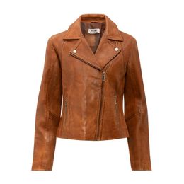 RICANO Damen Bikerjacke "Lederjacke Antonia", braun, Gr. S, Obermaterial: 100% Lammnappaleder LANA. Futter: 100% Baumwolle CO., Jacken, Handgefertigt