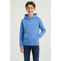 Jack & Jones Kinder Kapuzensweatshirt "JORNORREBRO EMB SWEAT HOOD NOOS JNR", blau, Gr. 164, JACK & JONES JUNIOR, unifarben, angeraute Sweatware, Obermaterial: 89%