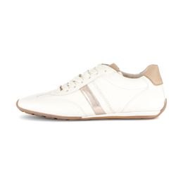 Gabor Damen Sneaker, Gr. 41ecru kombiniert, Glattleder, Schuhe, Freizeitschuh, Halbschuh, Schn&uuml;rer, Kontrastbesatz