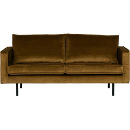 2,5-Sitzer Woood, B:190cm H:85cm T:86cm, braun, Sofas, "Rodeo Bezug mit Zickzack-Federung, Metallbeine, H 85 x B 190 x T 86 cm", Velvet-Bezug,