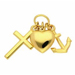 Adelia&acute;s ADELIA ́S Damen Kette mit Anh&auml;nger "Damen 585 Gold Anh&auml;nger Glaube-Liebe-Hoffnung", Gold, gold, Gold, Halsketten, Schmuckset - Set mit Halskette