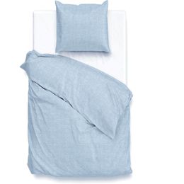 Bettw&auml;sche ZO HOME, blau, Renforc&eacute;, Obermaterial: 100% Baumwolle, Bettw&auml;sche, "Zohome Bettw&auml;sche Lino", Bettw&auml;sche aus 100% Baumwolle, hochwertige