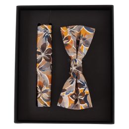 Venti Herren Fliege "Venti Set aus Fliege und Einstecktuch gemustert", orange, 100% Baumwolle, Fliegen
