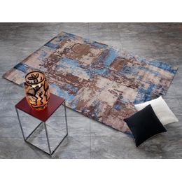 Teppich, B:70cm H:12mm L:140cm, braun, OCI DIE TEPPICHMARKE, Obermaterial: 100% Viskose, Wohnzimmer, Teppiche, "WESTSIDE PALUNG", handgekn&uuml;pfter