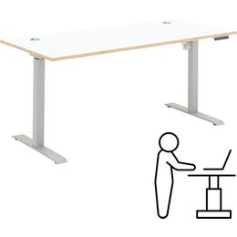 Schreibtisch Innostyle, B:160cm H:72cm T:77cm, silber, Kinderzimmer, Tische, "Memphis Schreibtisch, 160x72x77cm (B/H/T)", Soft Touch Oberfl&auml;che, F&uuml;&szlig;e