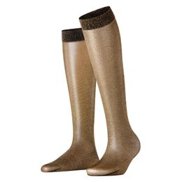 Falke Damen Kniestr&uuml;mpfe "Glitter KH", Gr. 39, schwarz, Obermaterial: 69% Polyamid PA. 16% Polyester PES. 15% Elasthan EL., Socken
