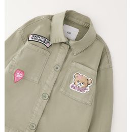 IDO M&auml;dchen Outdoorjacke "BABY GIRL JACKET", gr&uuml;n, Gr. 116, 98% Baumwolle, 2% Elasthan, Jacken