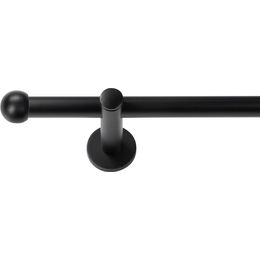 Gardinenstange SN DECO GROUP, L:200cm &Oslash;:19mm, schwarz, Gardinenstangen, "Gardinenstange Stra&szlig;burg &Oslash; 19 mm, 1-l&auml;ufig, Fixma&szlig;, verschraubt"