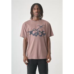 Cleptomanicx Herren T-Shirt, braun, Gr. S, bedruckt, 100% Baumwolle, Shirts, mit coolem Frontprint