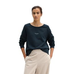 Marc O'Polo MARC O'POLO Damen Sweatshirt "mit gepeachter Oberfl&auml;che", blau, Gr. L, unifarben, Obermaterial: 100% Baumwolle, Sweatshirts