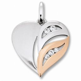 ONE ELEMENT Damen Kettenanh&auml;nger "Zirkonia Herz Herz Anh&auml;nger aus 925 Silber", Silber 925 (Sterlingsilber), silber, Silber 925 (Sterlingsilber),