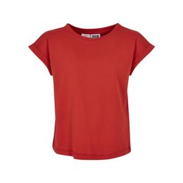 Urban Classics M&auml;dchen T-Shirt "Urban Classics Damen Girls Organic Extended Shoulder Tee"hugerot, Gr. 122, unifarben, 100% Baumwolle, Shirts