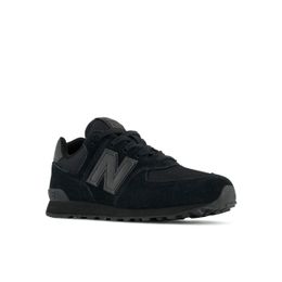 New Balance M&auml;dchen Sneaker "574", Gr. 36, schwarz, Leder, Synthetik, Textil, Schuhe, mit niedrigem Schaft, aus Leder und Textil