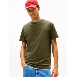 Tommy Jeans Herren T-Shirt "TJM SLIM LINEAR CHEST TEE EXT", gr&uuml;n, Gr. S, Single Jersey, Obermaterial: 100% Baumwolle, Shirts, Mit Rundhalsausschnitt