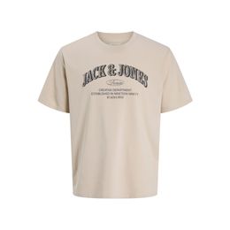 Jack & Jones Kinder Rundhalsshirt "JJEDENVER LOGO TEE SS O-NECK SN JNR"moonbeam, Gr. 140, JACK & JONES JUNIOR, bedruckt, Single Jersey, Obermaterial: 100%