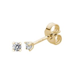 LYOMI Damen Paar Ohrstecker "585/- Gelbgold 2 synth. Diam. 0,10 ct.", one-size, 0,1 VS = sehr kleine Einschl&uuml;sse, Gold, gold, Gold, Ohrringe