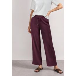 Street One Damen Stoffhose, lila, Gr. 46, unifarben, Stoff, 85% Viskose, 15% Nylon, Hosen, mit Wide Legs