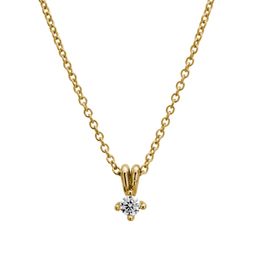 LYOMI Damen Kette mit Anh&auml;nger "585/- Gelbgold 1 synth. Diam. 0,25 ct.", 45,0cm, 0,25, Gold, L: 45 B: 6,1mmgelb, Gold, B:6,1mm, Halsketten