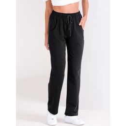 Catamaran Damen Trainingshose, schwarz, Gr. 36, unifarben, 92% Baumwolle, 8% Elasthan, Hosen