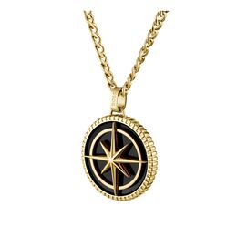 BOSS Damen Kette mit Anh&auml;nger "NORTH", Edelstahl, L: 56 B: 3mmgelbgoldfarben, schwarz, Edelstahl, B:3mm, Halsketten