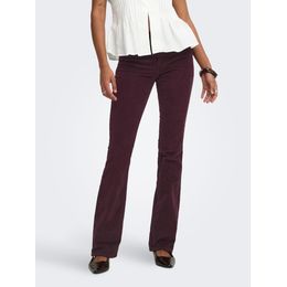 Only Damen Cordhose "ONLMARY &ndash; Flared Cordhose mit Stretchkomfort", lila, Gr. 34, unifarben, Cord, Obermaterial: 98% Baumwolle, 2% Elasthan, Hosen,