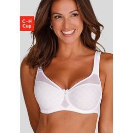 Damen Minimizer-BH, NUANCE BY LASCANA, Gr. 80, wei&szlig;, Spitze, Obermaterial: 82% Polyamid, 12% Elasthan, 6% Polyester, Basic, BHs, mit B&uuml;gel und