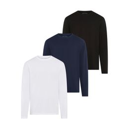 MAN'S WORLD MAN'S WORLD Herren Langarmshirt "neue Farbe ", blau, Basic, Gr. 52, unifarben, Single Jersey, Obermaterial: 100% Baumwolle, Shirts, Langarm,