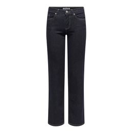 Only Damen Straight-Jeans "ONLBLUSH MID STRAIGHT DNM TAI774 NOOS", schwarz, Gr. XS, Denim/Jeans, Obermaterial: 92% Baumwolle, 6% Elastomultiester, 2%