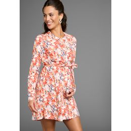 Neun Monate Damen Umstandskleid "Kurzes Schwangerschafts-Kleid mit Knopfleiste, Minikleid", bunt, Gr. 36, bedruckt, gebl&uuml;mt, Jersey, Obermaterial: