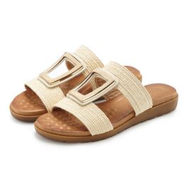 Vivance Damen Pantolette "Sandale, Sommerschuh, offener Schuh, Mule", Gr. 36, beige, Obermaterial: 100% Synthetik. Decksohle: 100% Textilmaterial.