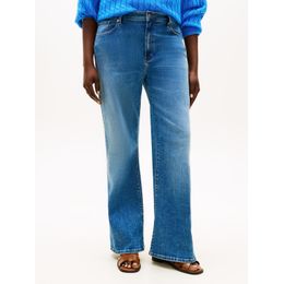 Damen Bootcut-Jeans "CRV DNM FINN FLARE RW", blau, Gr. 54, Tommy Hilfiger Curve, unifarben, Denim/Jeans, Obermaterial: 82% Baumwolle, 16% Polyester,