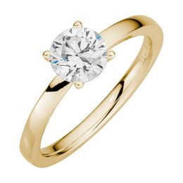 LYOMI Damen Fingerring "585/- Gelbgold 1 synth. Diam. 1,0 ct.", 056 (17,8), 1 VS = sehr kleine Einschl&uuml;sse, Gold, gold, Gold, Fingerringe