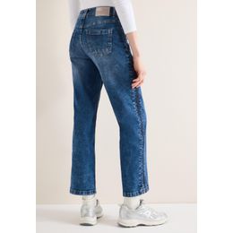 Cecil Damen Loose-fit-Jeansmid blau wash, Gr. 31, unifarben, Jeans, 78% Baumwolle, 20% Polyester, 2% Elasthan, Jeans, High Waist