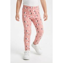 happy girls M&auml;dchen Strickleggings, rosa, Gr. 134, bedruckt, Feinstrick, Obermaterial: 60% Polyester, 35% Baumwolle, 5% Elasthan, Hosen, f&uuml;r kleine