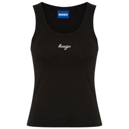 Hugo Damen Tanktop "Damatank", schwarz, Gr. S, unifarben, Single Jersey, Obermaterial: 95% Baumwolle, 5% Elasthan, Tops, aus Stretch-Baumwolle, Extra