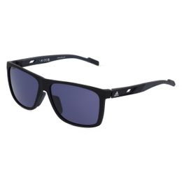 Adidas Sport SP0067 | Unisex-Sonnenbrille | Fassung: Vollrand, Quadratisch, Kunststoff, Schwarz Matt | Glasfarbe: Grau