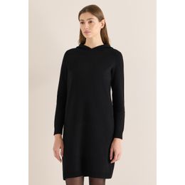 Cecil Damen Sweatkleid, schwarz, Gr. S, unifarben, Web, 42% Baumwolle, 42% Polyacryl, 16% metallisierte Fasern, Kleider, mit Kapuze