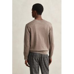 Gant Herren V-Ausschnitt-Pullover "CLASSIC COTTON V-NECK"schwarz hazelnut melange, Gr. M, unifarben, Strick, Obermaterial: 100% Baumwolle, Pullover,