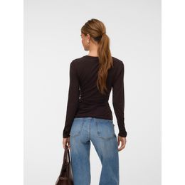V&eacute;ro Moda VERO MODA Damen Langarmshirt "VMAVA SARAH LS TOP JRS NOOS"chocolate torte, Gr. XL, unifarben, Jersey, Obermaterial: 95% Lyocell, 5% Elasthan, Shirts,