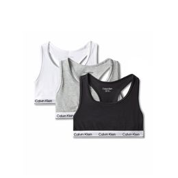 Damen Bralette "3PK BRALETTE", Calvin Klein Underwear, Gr. 140, bunt, Jersey, Obermaterial: 95% Baumwolle, 5% Elasthan, Basic, BHs, mit Logobund