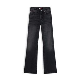 Tommy Jeans Damen Bootcut-Jeans "SYLVIA HIGH RISE BOOTCUT DJ0187", schwarz, Gr. 32, Abriebeffekte, Denim/Jeans, Obermaterial: 99% Baumwolle, 1%