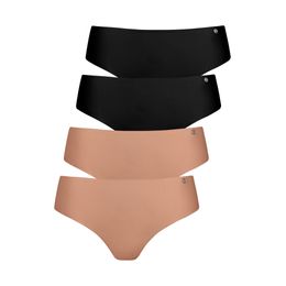 LISCA Damen Brasilslip "4er Pack Damen Brazilian Slip Clean Cut Everyday", Gr. L, bunt, Obermaterial: 86% Baumwolle CO. 14% Elasthan EL., Unterhosen