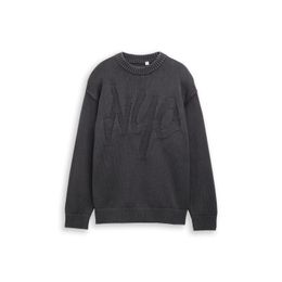 Tom Tailor Kinder Strickpullover, grau, Gr. 140, meliert, Strick, Obermaterial: 100% Baumwolle, Pullover, im Washed-Look
